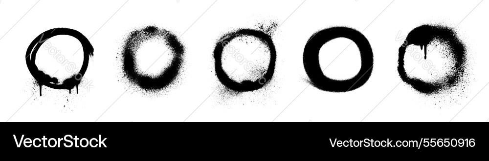 Spray paint circle collection Royalty Free Vector Image