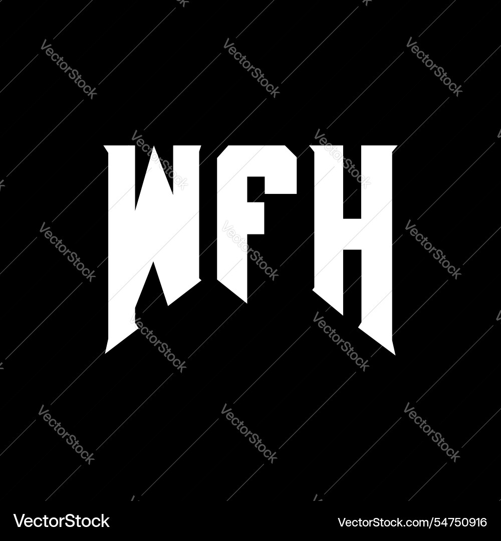 Wfh letter logo design for technology company Vector Image