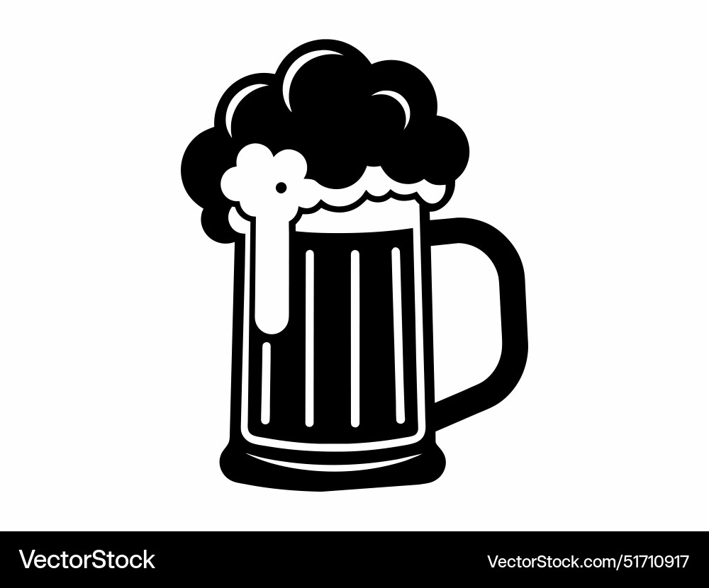 Beer mug silhouette Royalty Free Vector Image - VectorStock