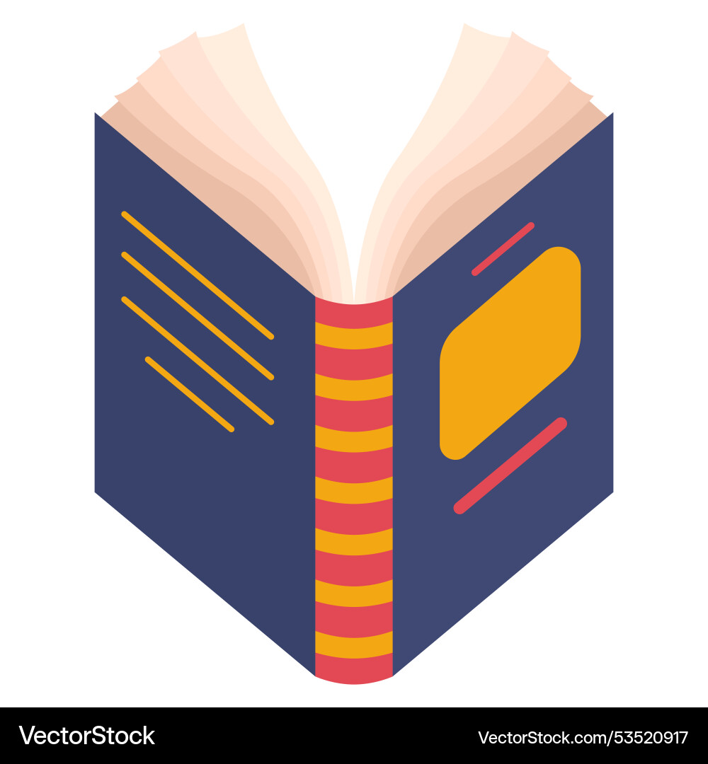 Blue open book Royalty Free Vector Image - VectorStock