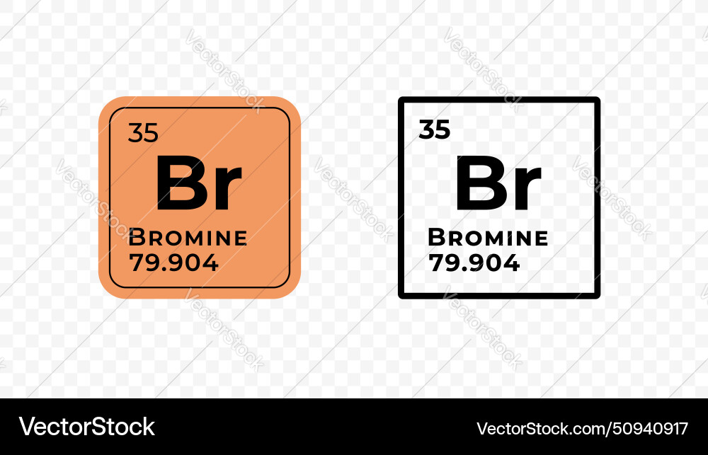 Bromine perdiodic table of elements design Vector Image
