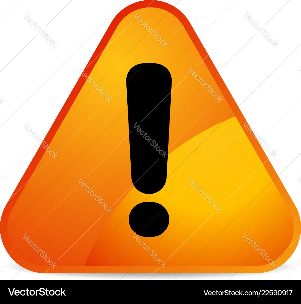 Cartoon like rounded warning attention sign Vector Image