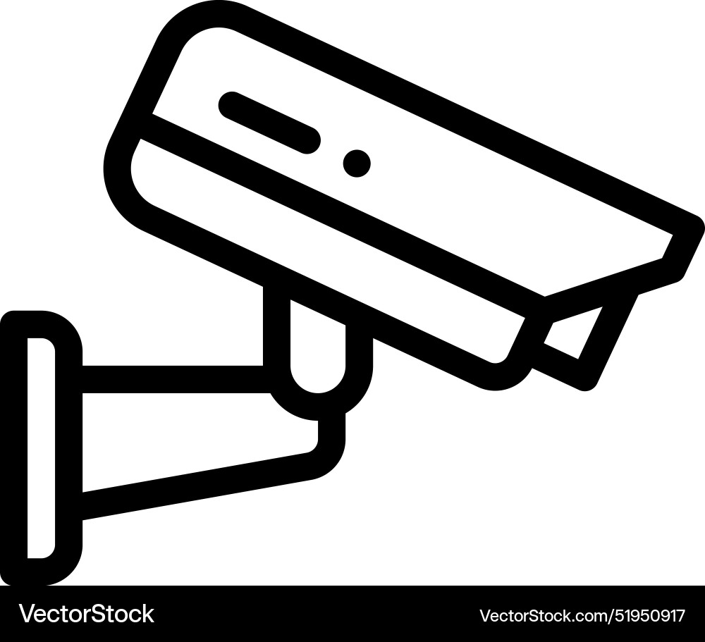 Cctv icon thin linear style design isolated Vector Image
