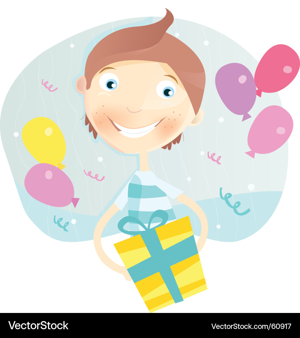 Cheerful Birthday Boy Royalty Free Vector Image