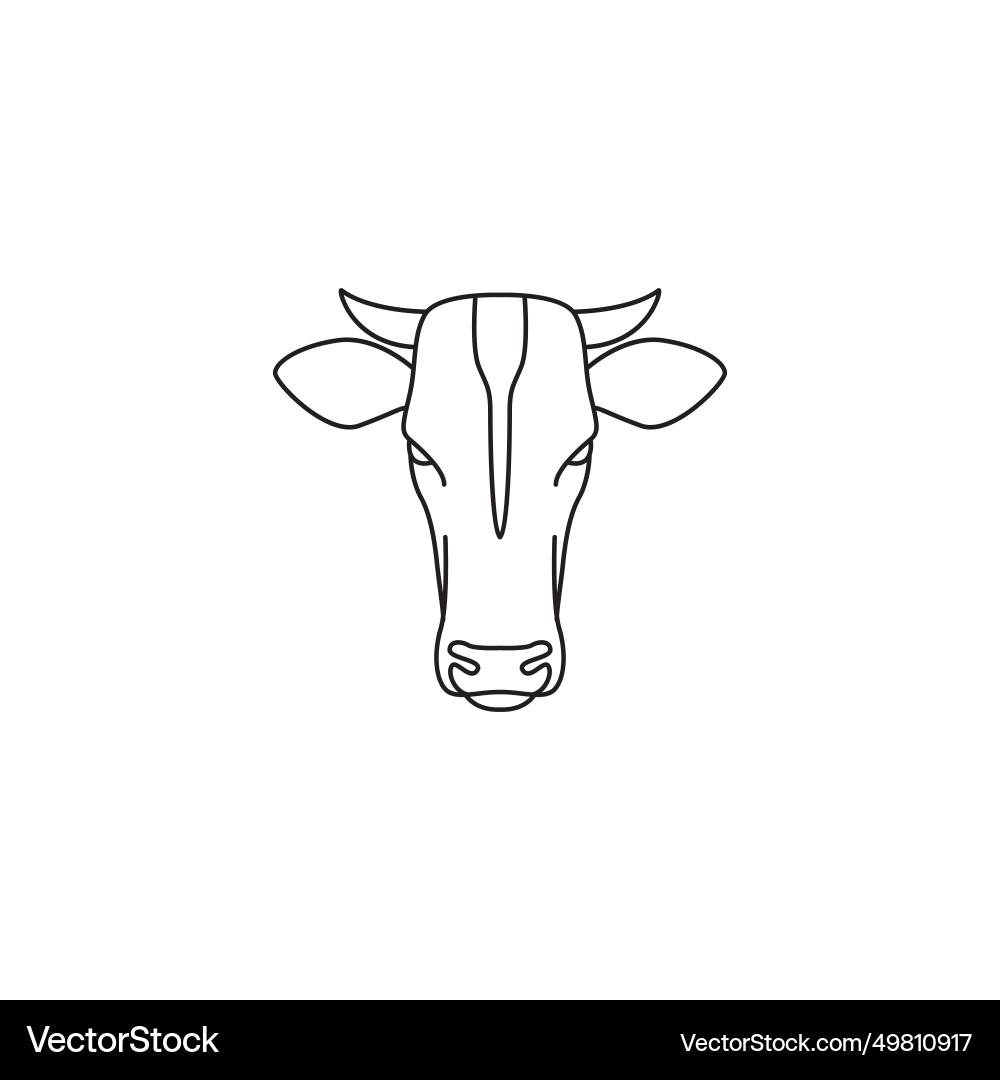 Cow head icon logo design Royalty Free Vector Image