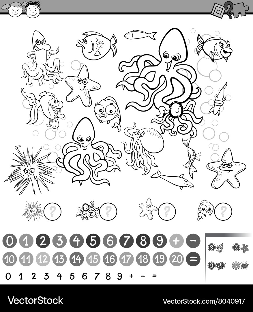 Educational math task cartoon Royalty Free Vector Image