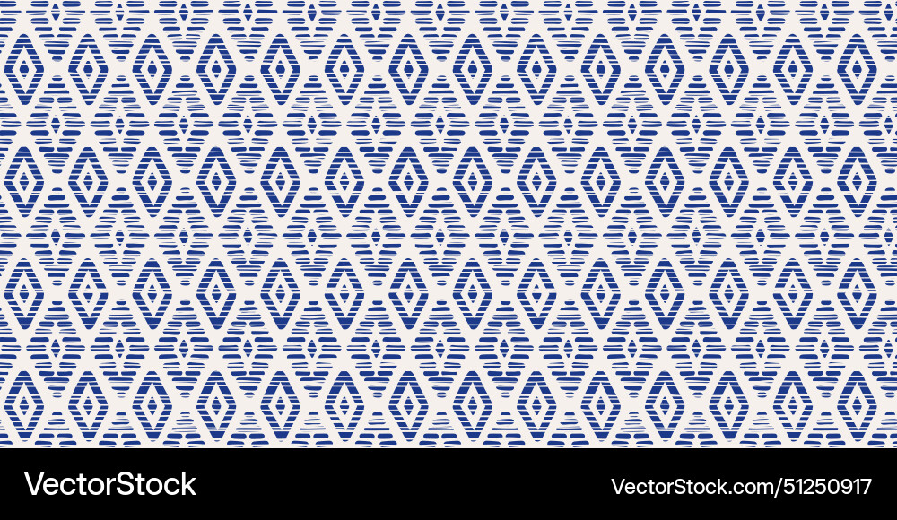 Ethnic blue seamless patterns with geometric Vector Image
