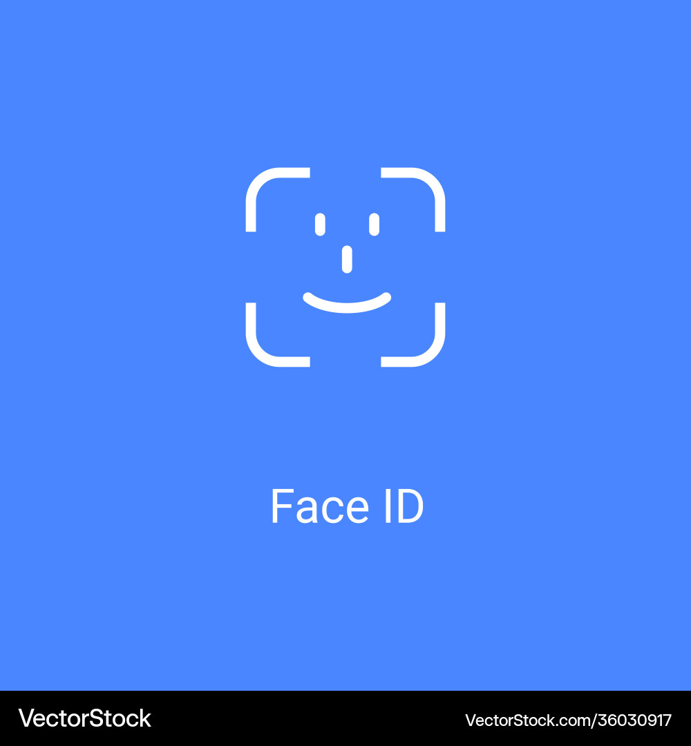 Face id facial recognition user verification Vector Image
