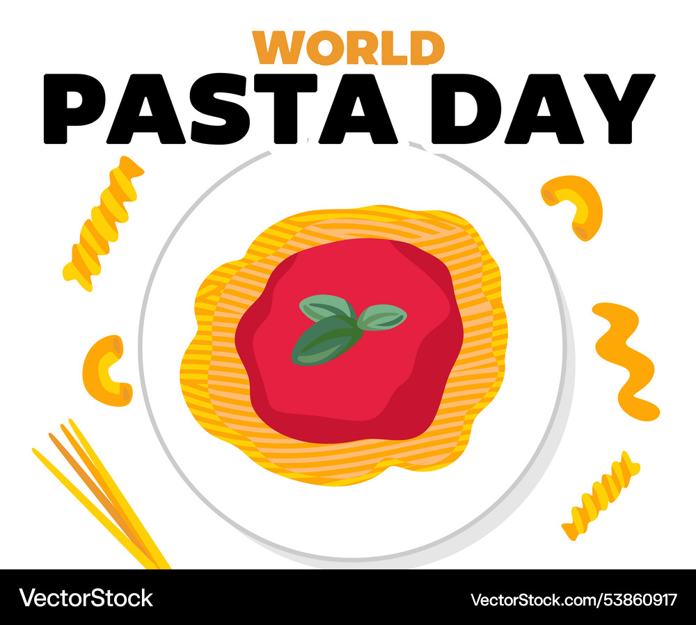 Happy world pasta day to all lovers Royalty Free Vector