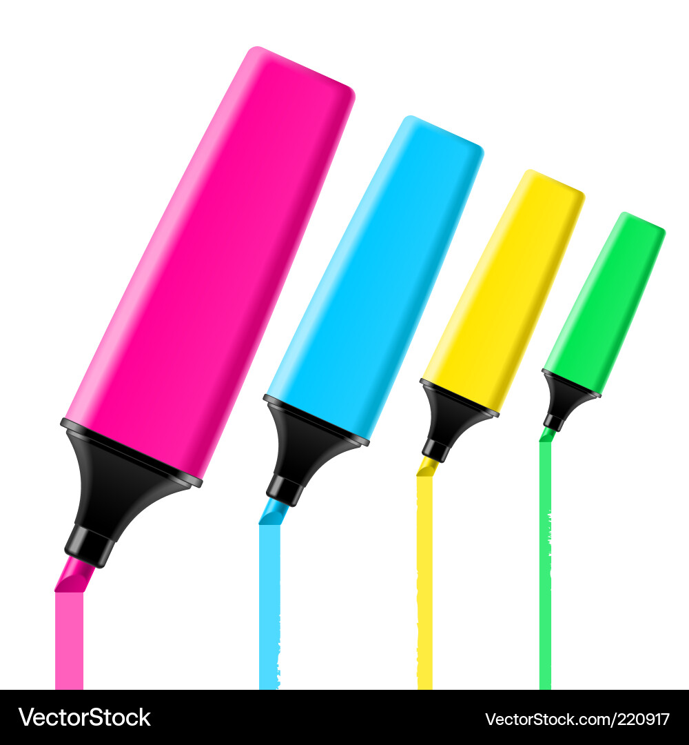 Highlighter pens Royalty Free Vector Image - VectorStock
