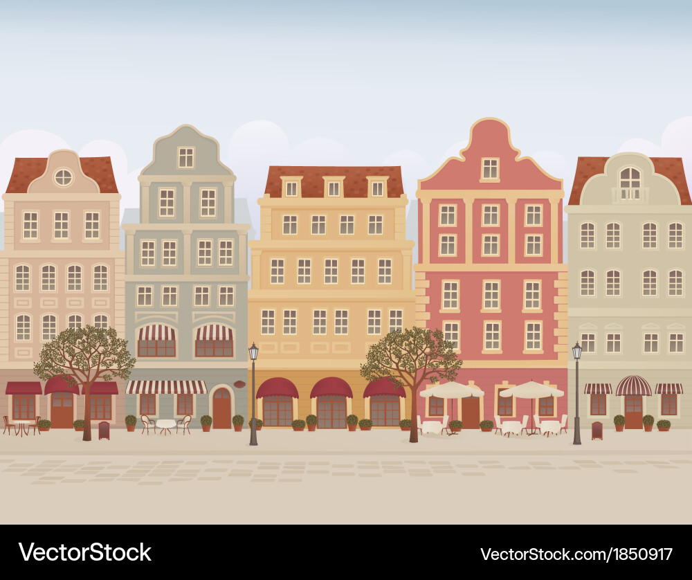 Historic Town Streetscape Royalty Free Vector Image