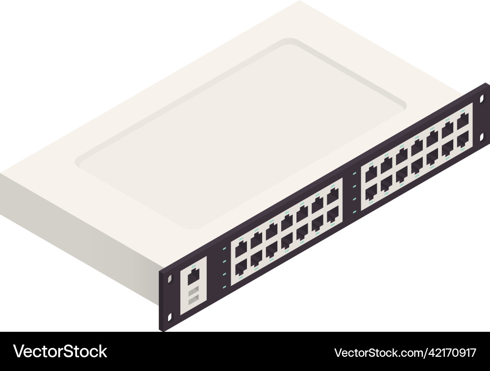Isometric Network Switch Icon Royalty Free Vector Image