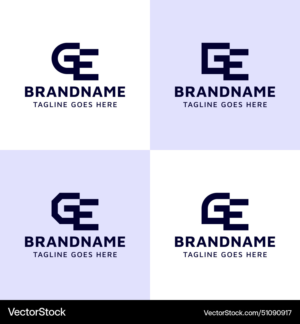 Letters ge monogram logo set suitable for any Vector Image