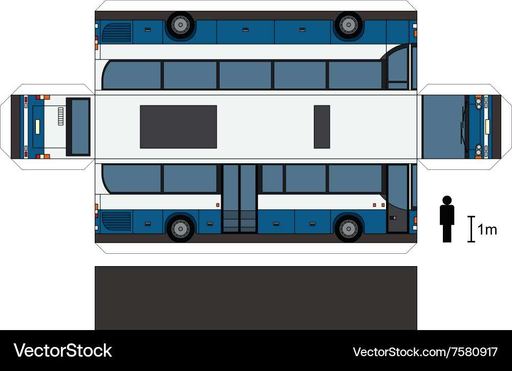 Paper model of a bus Royalty Free Vector Image