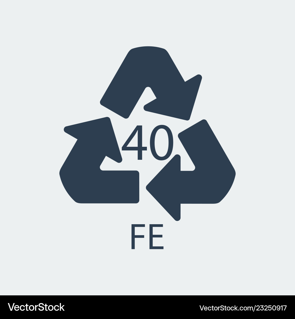 Plastic recycling symbol fe 40wrapping Royalty Free Vector