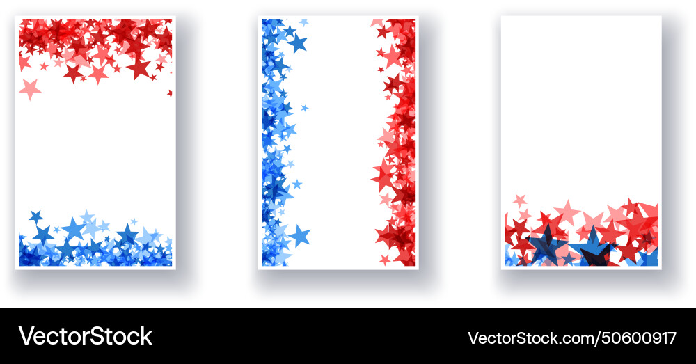 Red and blue star bursts Royalty Free Vector Image