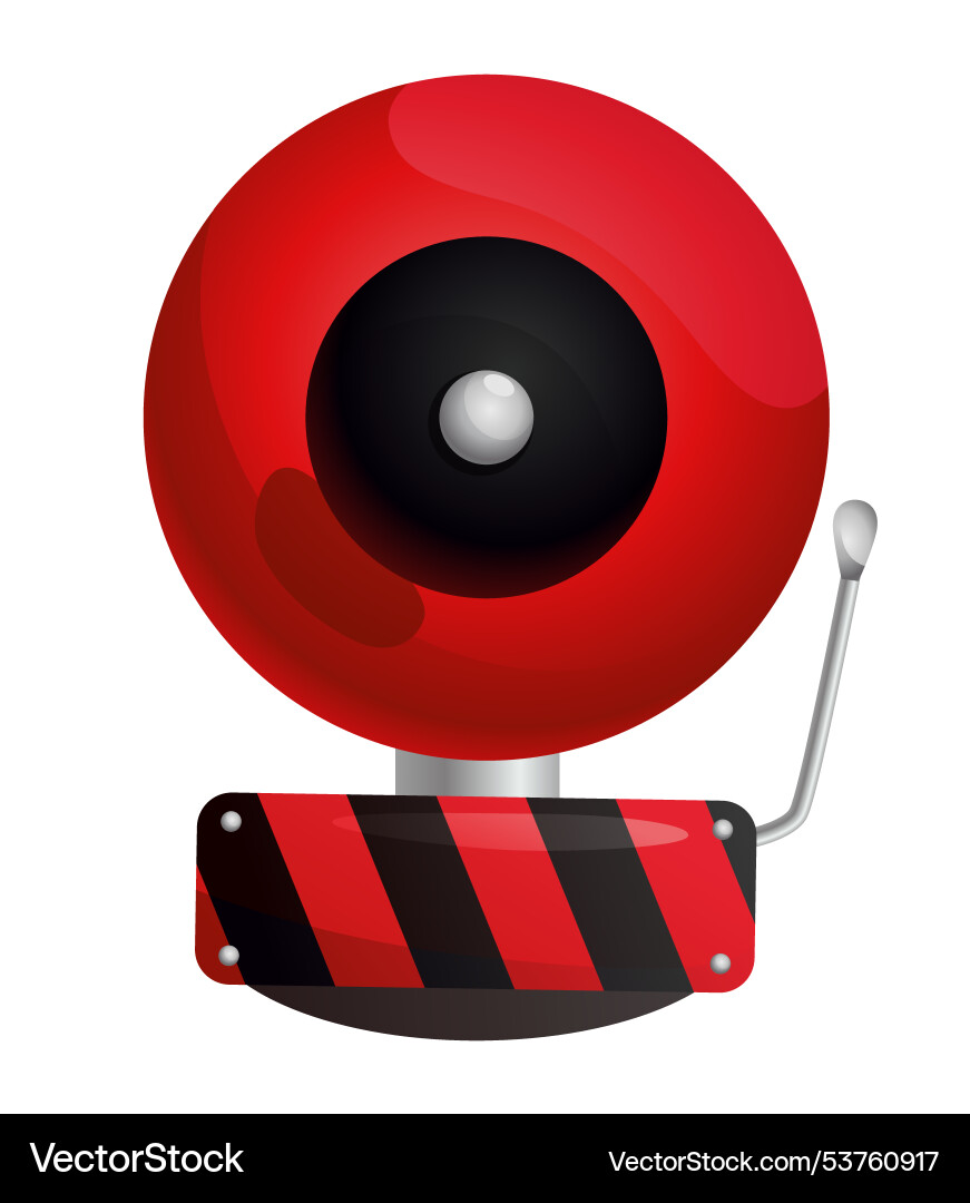 Red fire alarm system signal device isolated Vector Image
