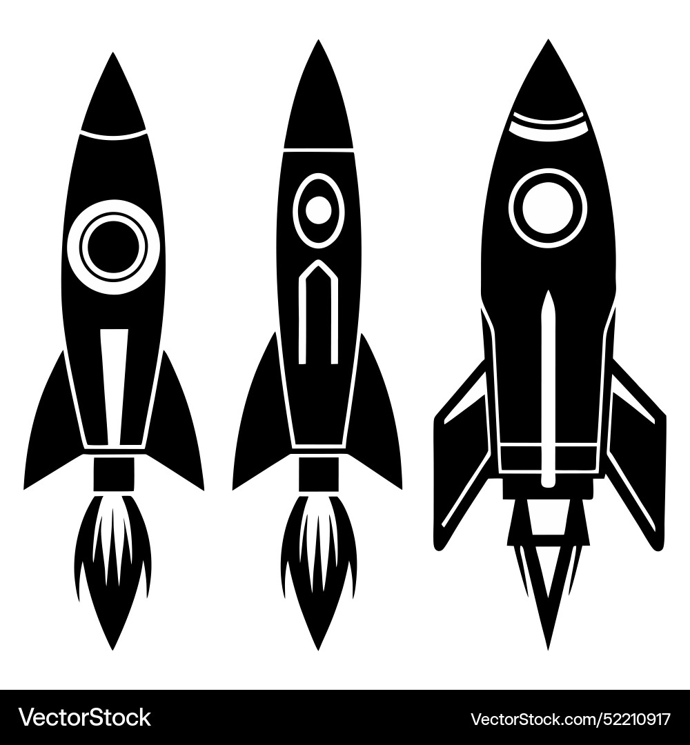 Rocket icon logo different type Royalty Free Vector Image