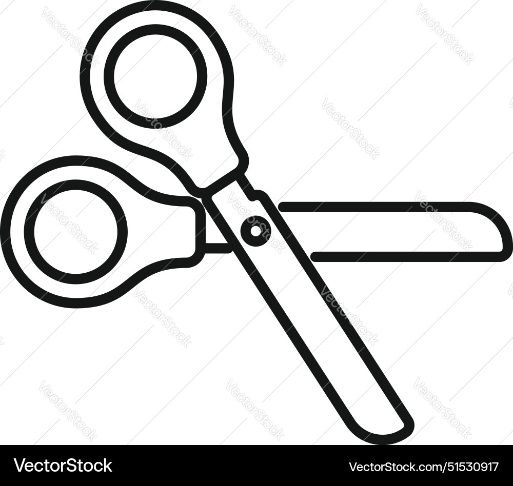 Scissors cutting line icon minimalist Royalty Free Vector