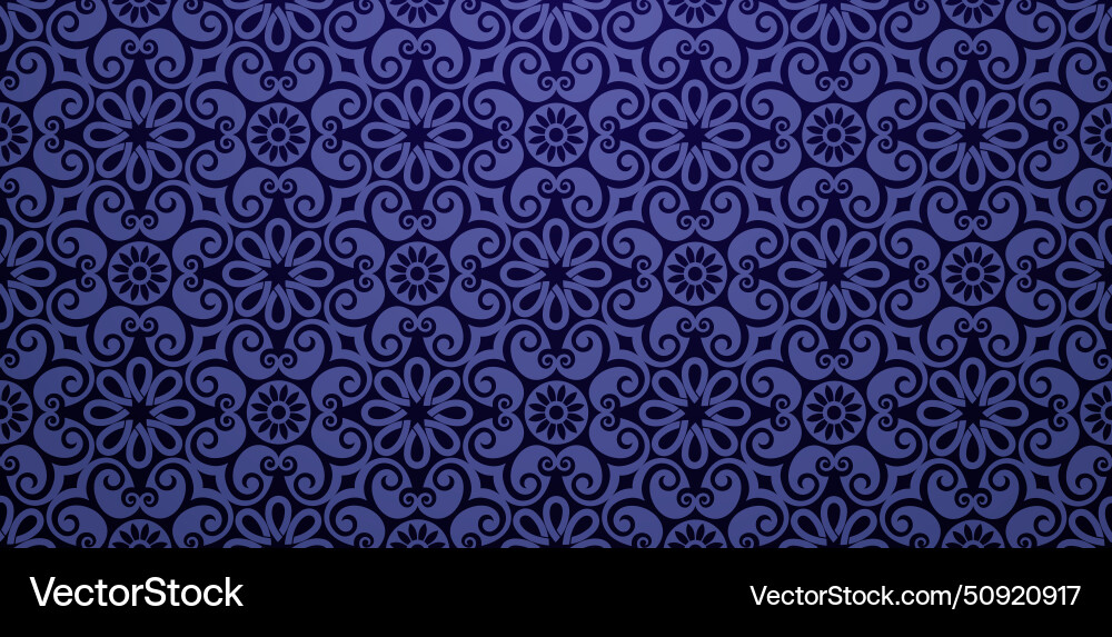 Seamless pattern islamic styles ornament dark blue