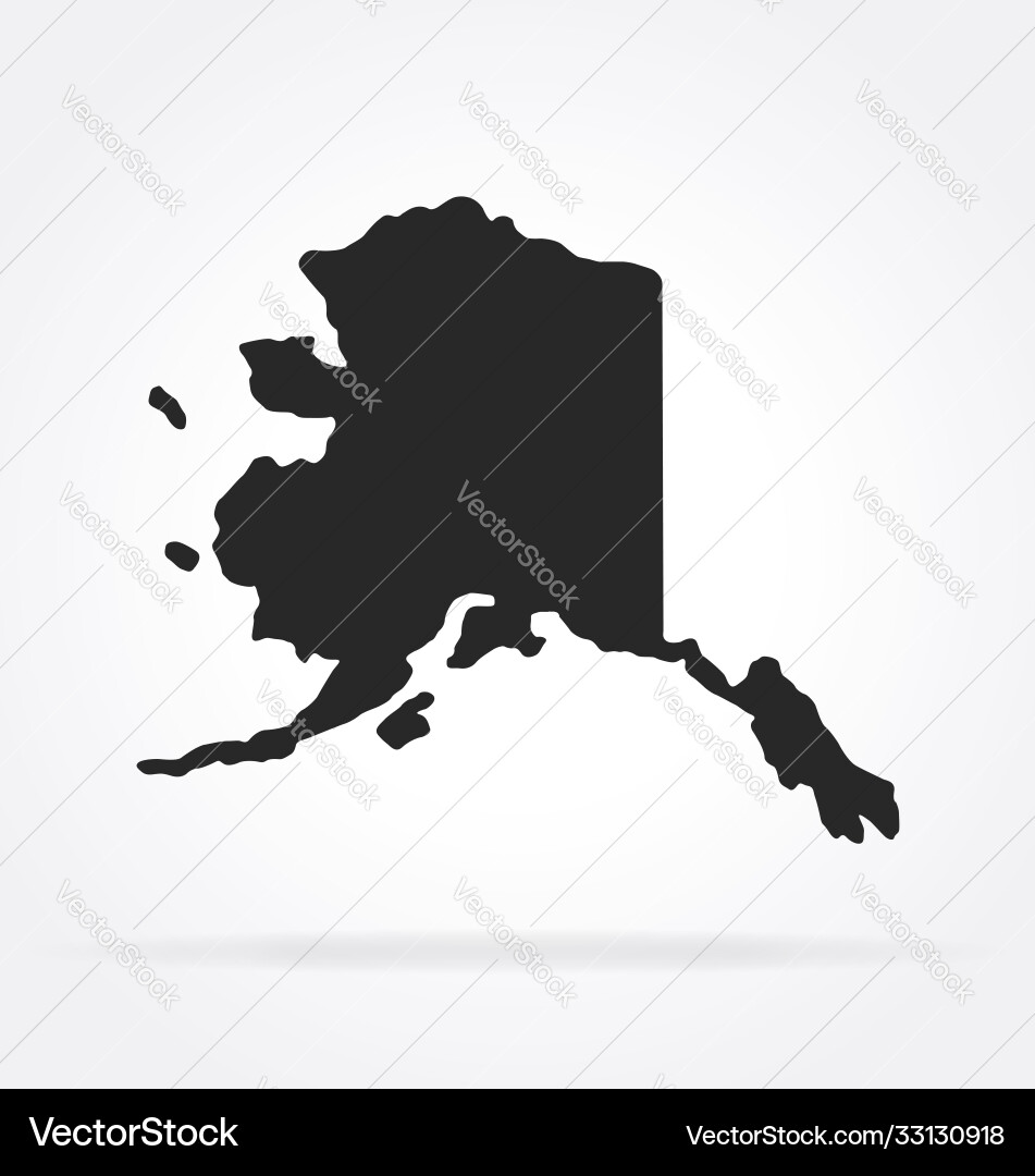 Alaska ak state shape simplified Royalty Free Vector Image