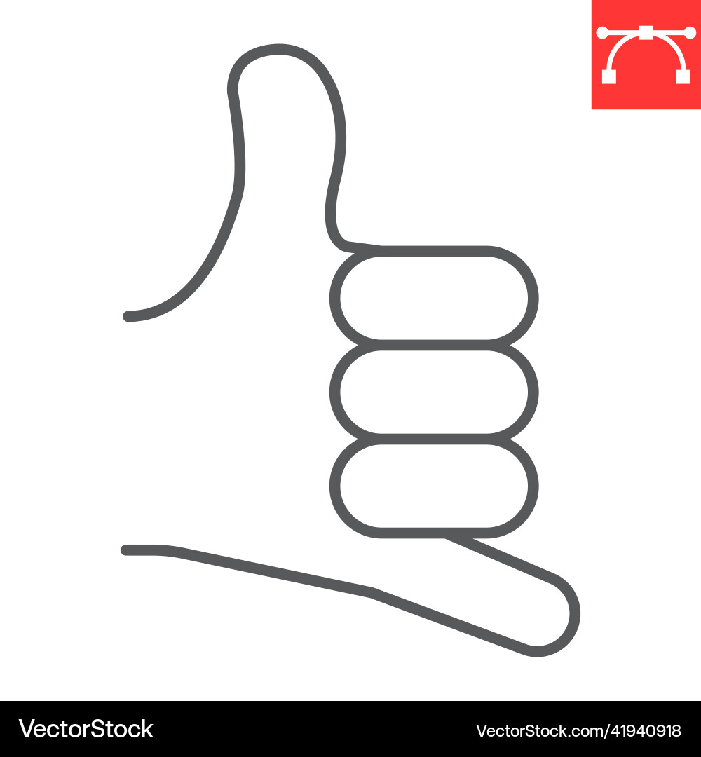 Call me gesture line icon Royalty Free Vector Image