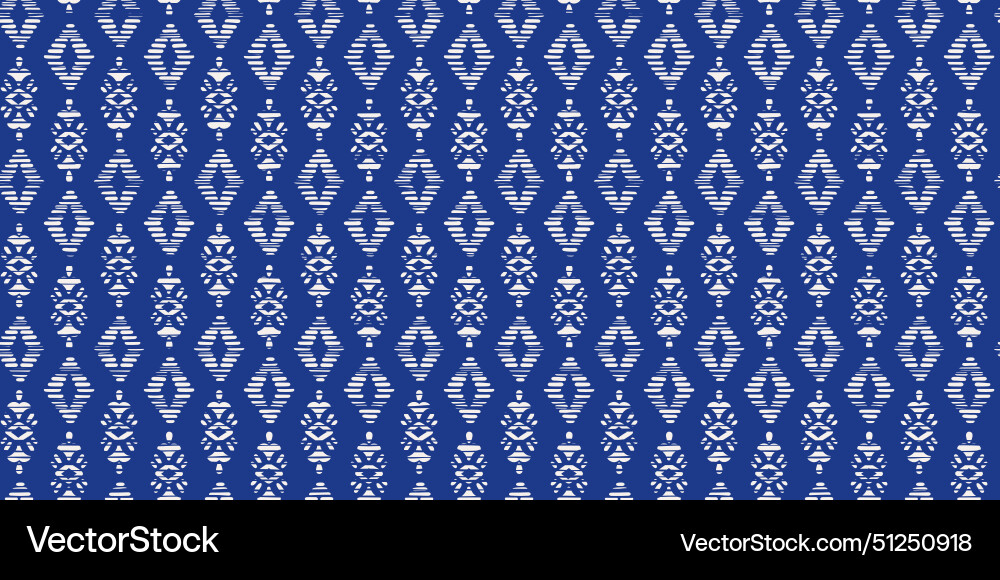 Ethnic blue seamless patterns with geometric Vector Image