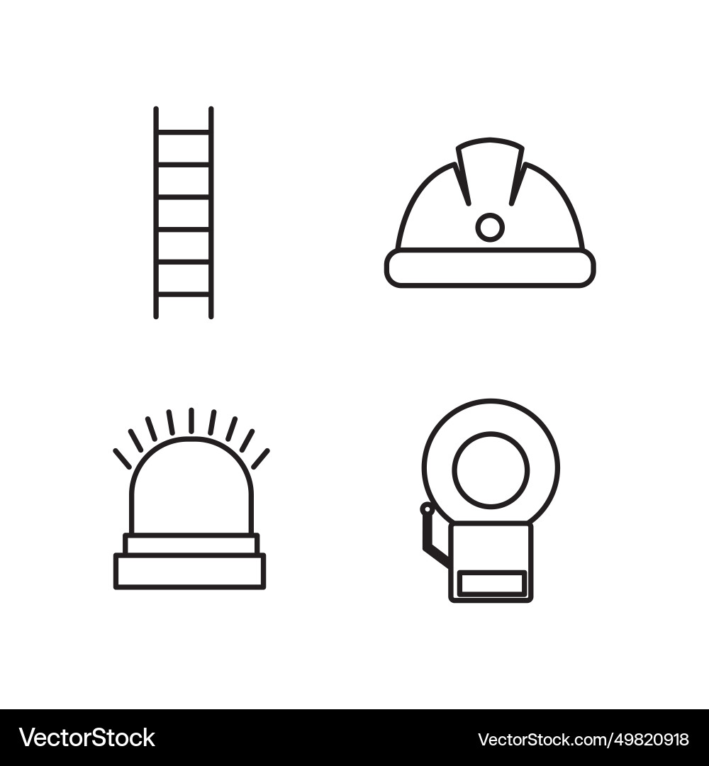 Fireman equipment icon logo design Royalty Free Vector Image