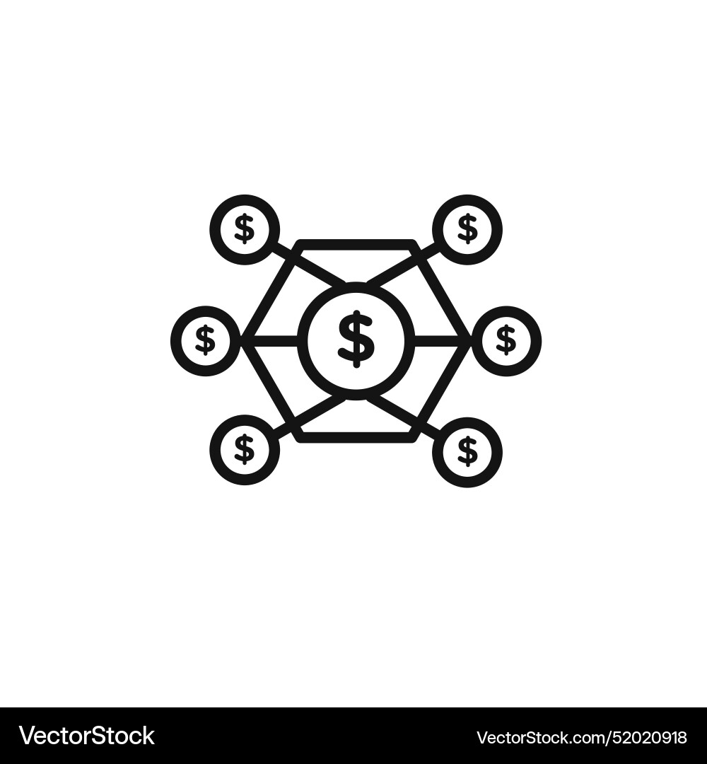 Hedge fund icon outline collection in black Vector Image