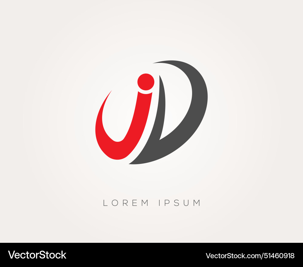 Id letter logo design with art concept Royalty Free Vector