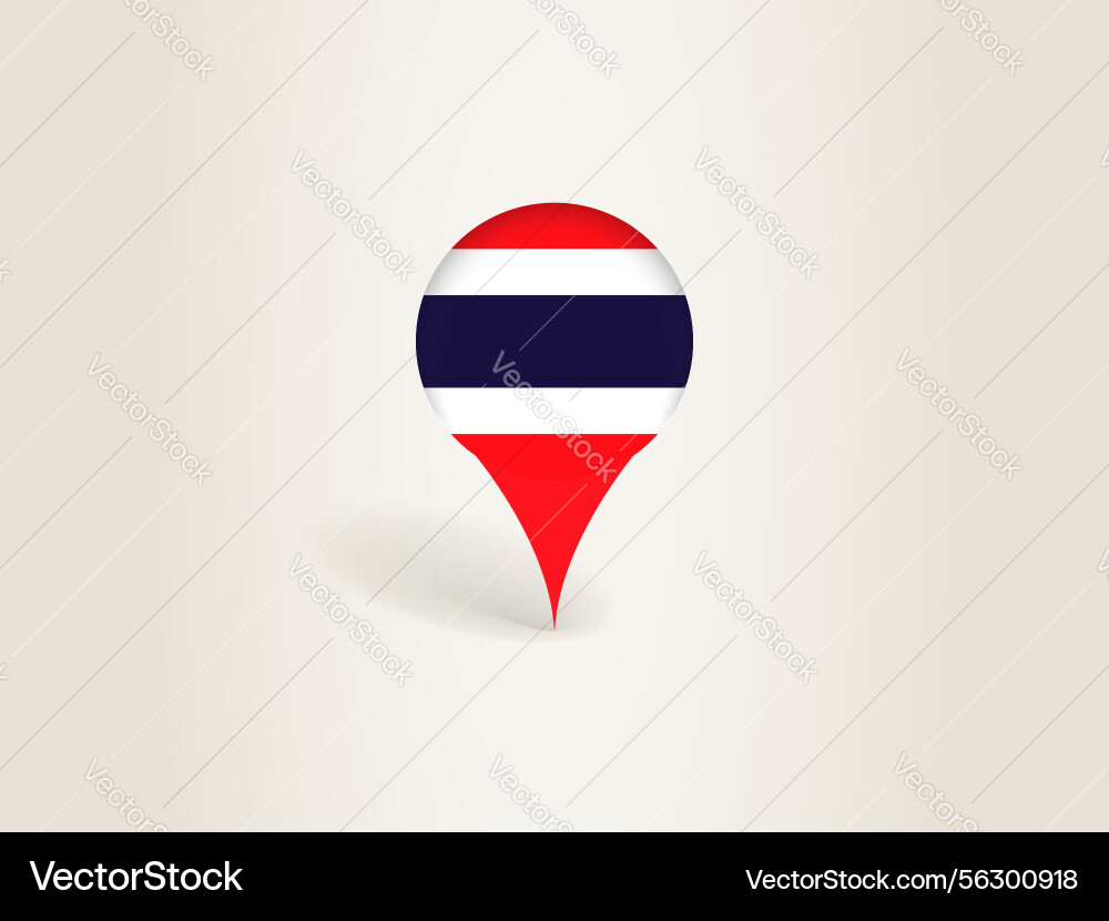 Thailand Flag Pin Icon Royalty Free Vector Image