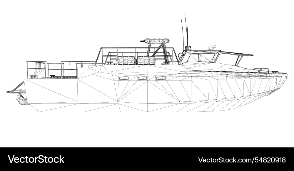 Warship icon wireframe military ships and naval Vector Image