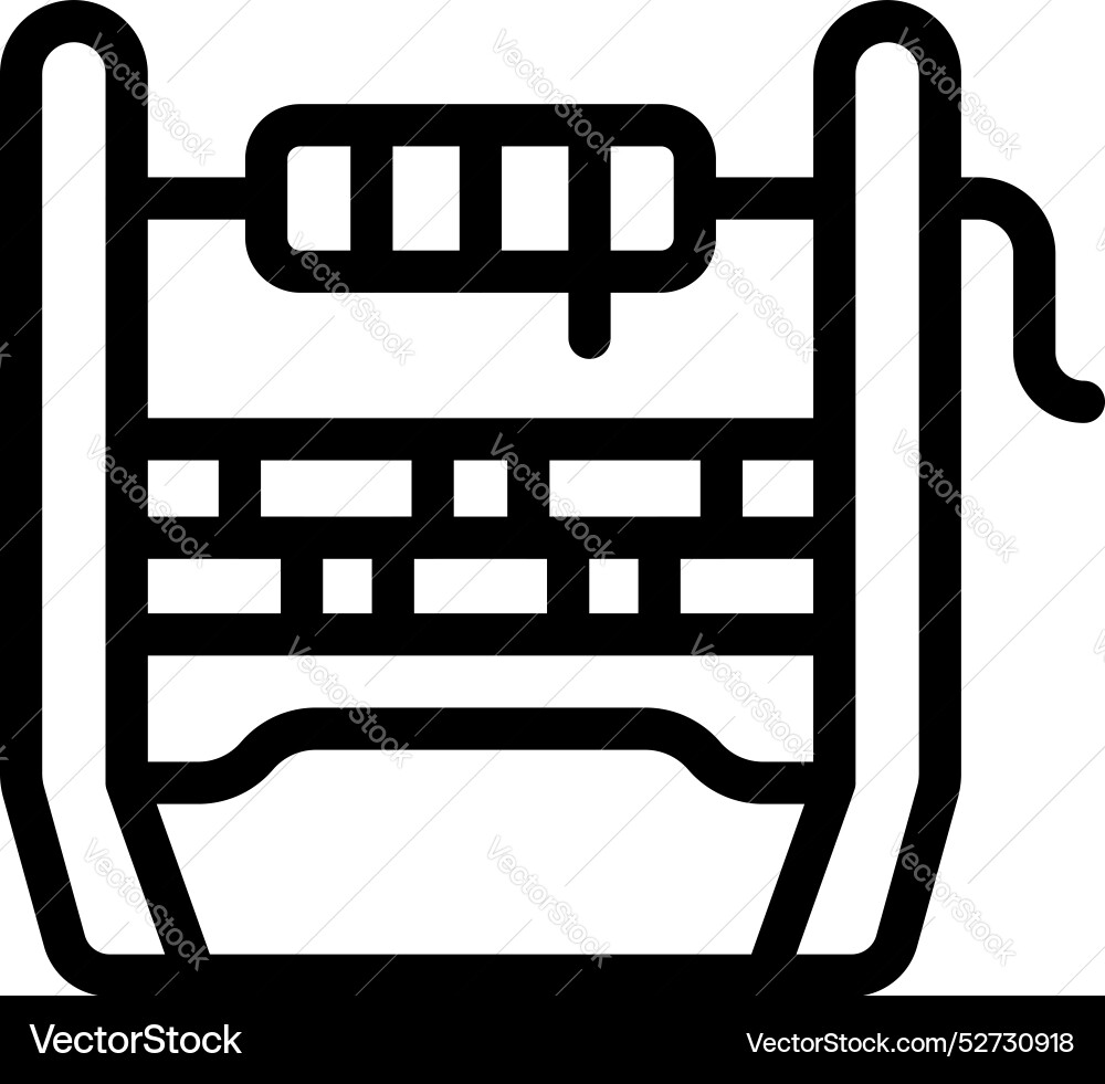 Water well is getting drilled by drilling rig Vector Image