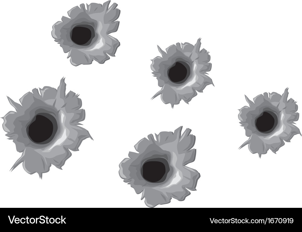 Bullet holes Royalty Free Vector Image - VectorStock