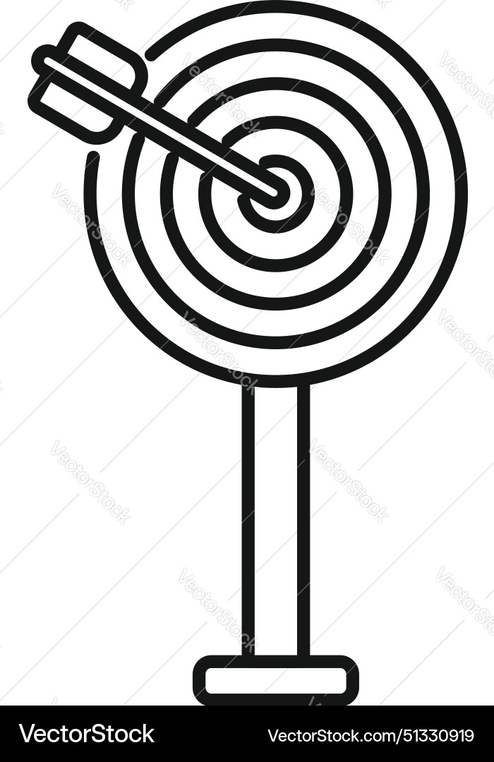 Bullseye with arrow line art Royalty Free Vector Image