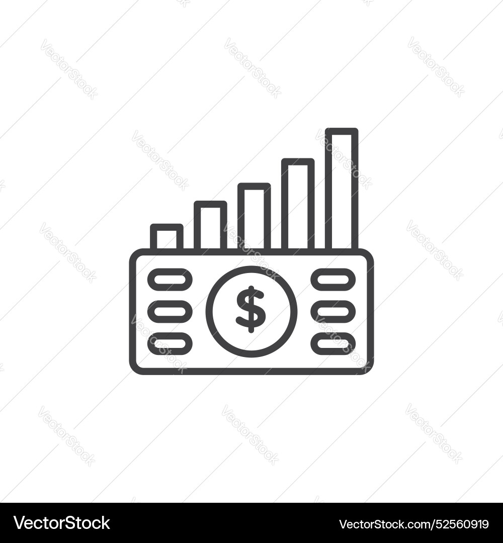 Capital gain icon set on white background Vector Image