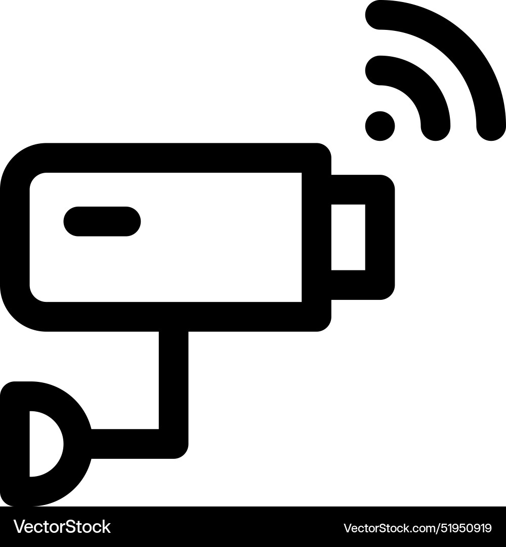Cctv icon thin linear style design isolated Vector Image