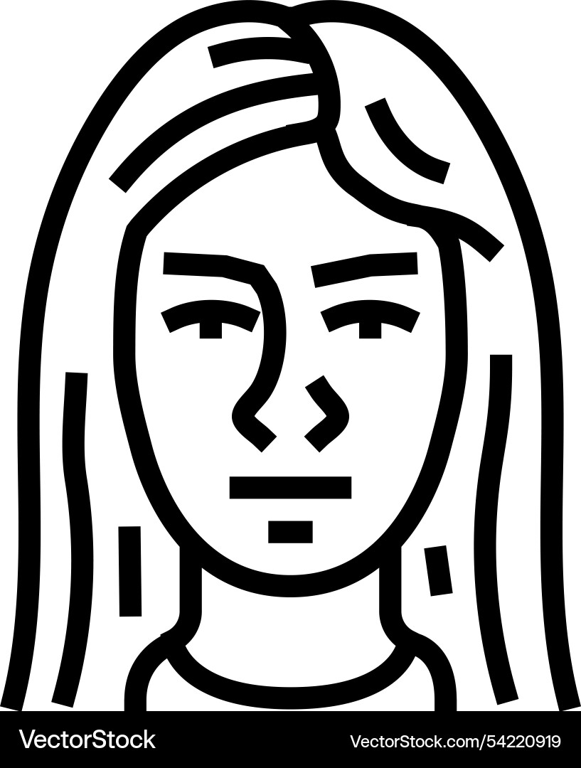 Determination woman expression line icon Vector Image