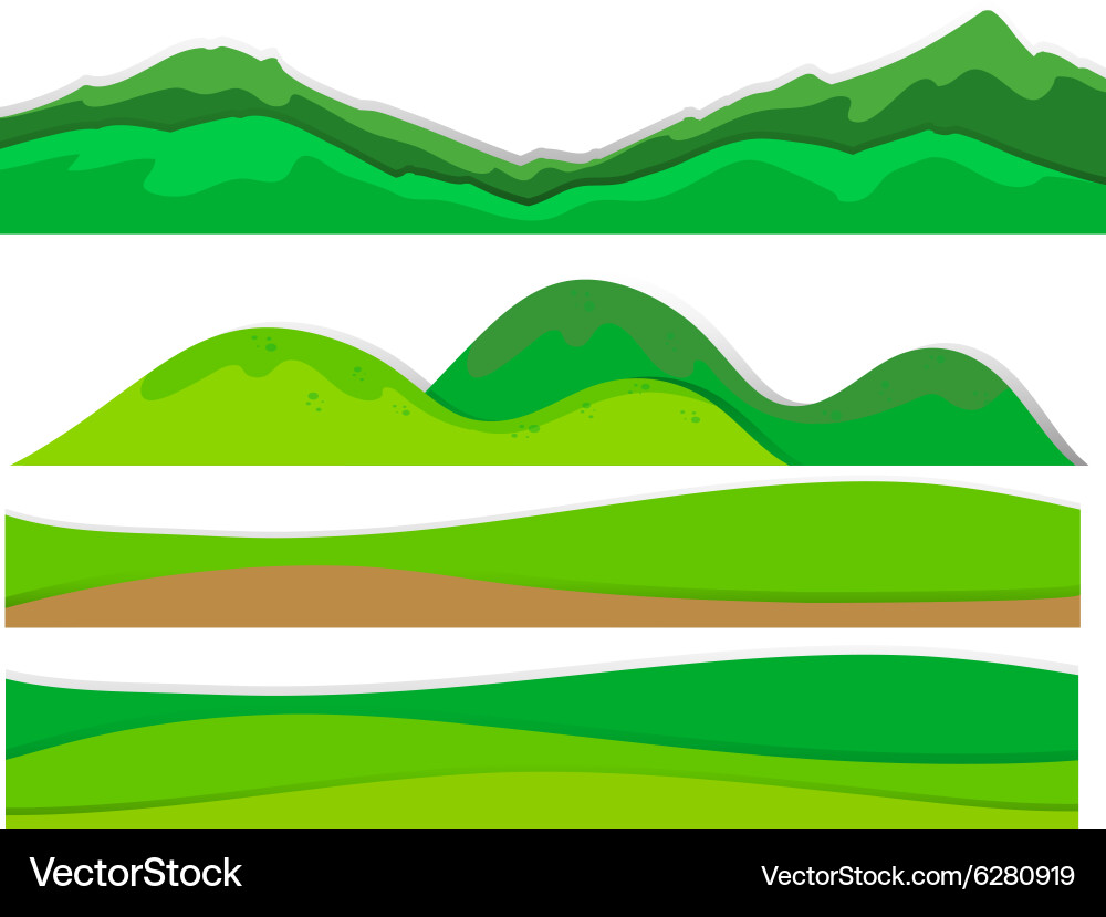 Different view of mountains Royalty Free Vector Image