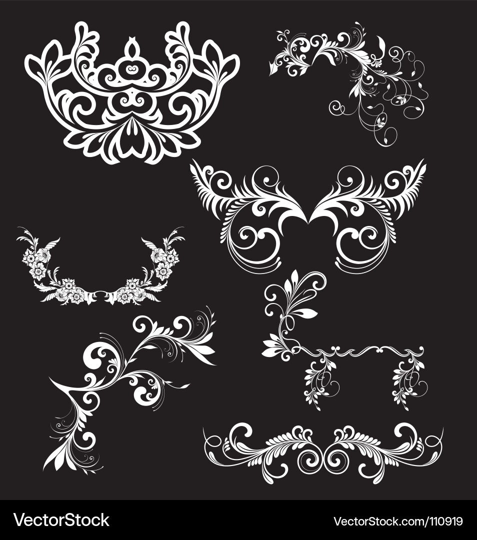 Floral elements Royalty Free Vector Image - VectorStock