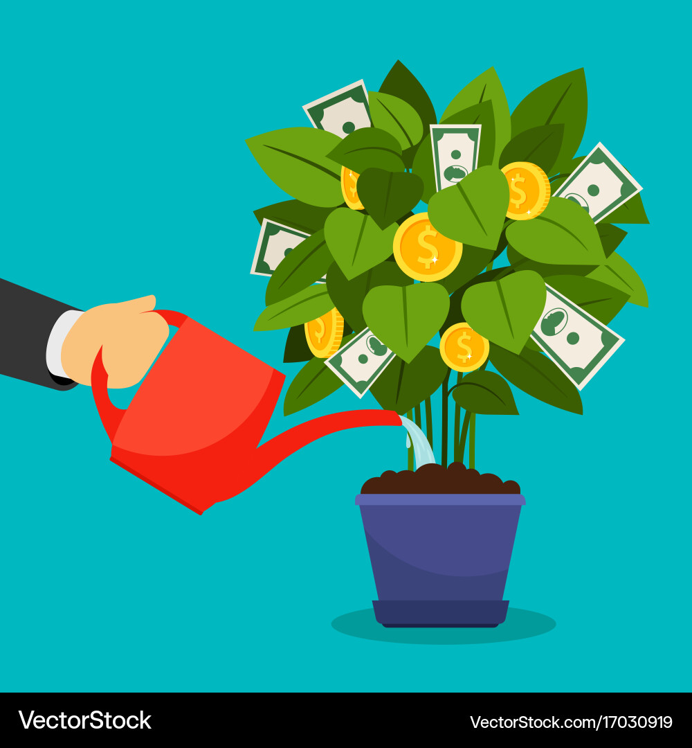 Growing money tree Royalty Free Vector Image - VectorStock