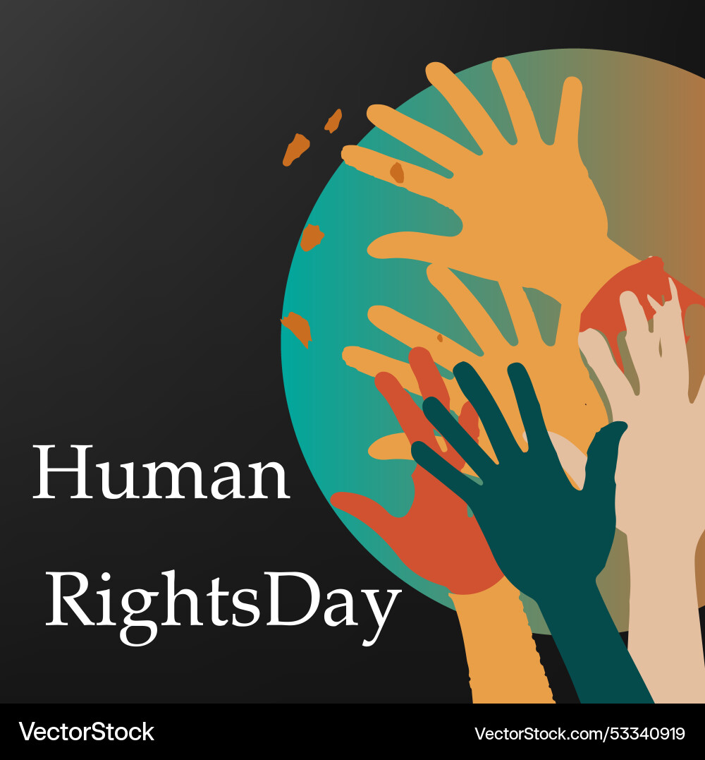 Hand drawn flat international human rights day Vector Image
