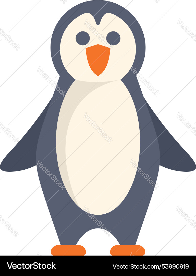Happy cartoon penguin standing and smiling Vector Image