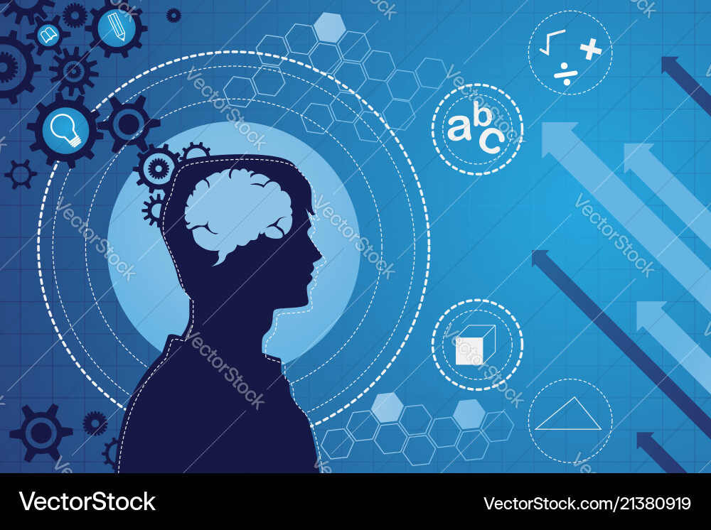 Human brain function concept Royalty Free Vector Image