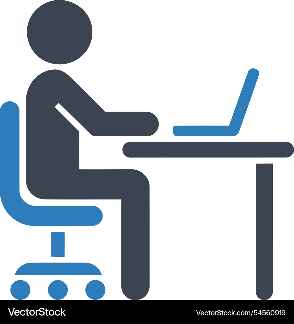 Office desk work icon Royalty Free Vector Image
