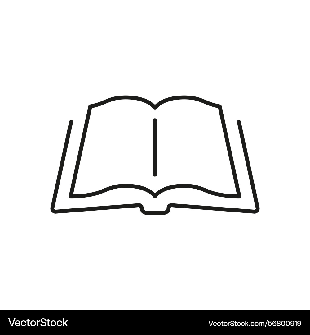 Open book line icon knowledge education Royalty Free Vector