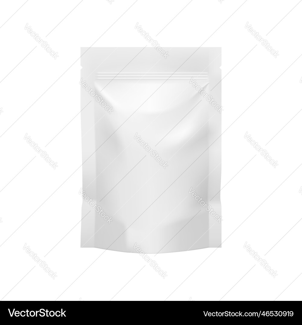 Polymer and paper packet mockup isolated pouch Vector Image