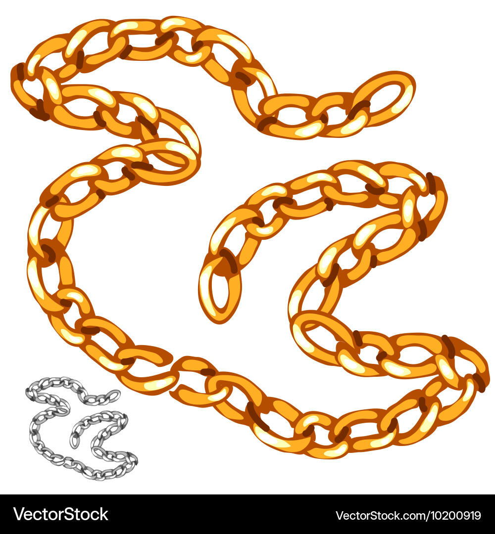 Shiny precious gold chain Royalty Free Vector Image