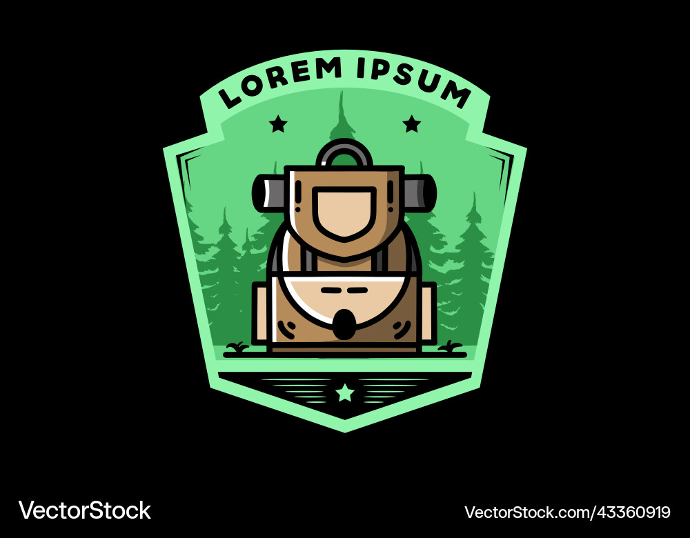 Simple camping bag design Royalty Free Vector Image