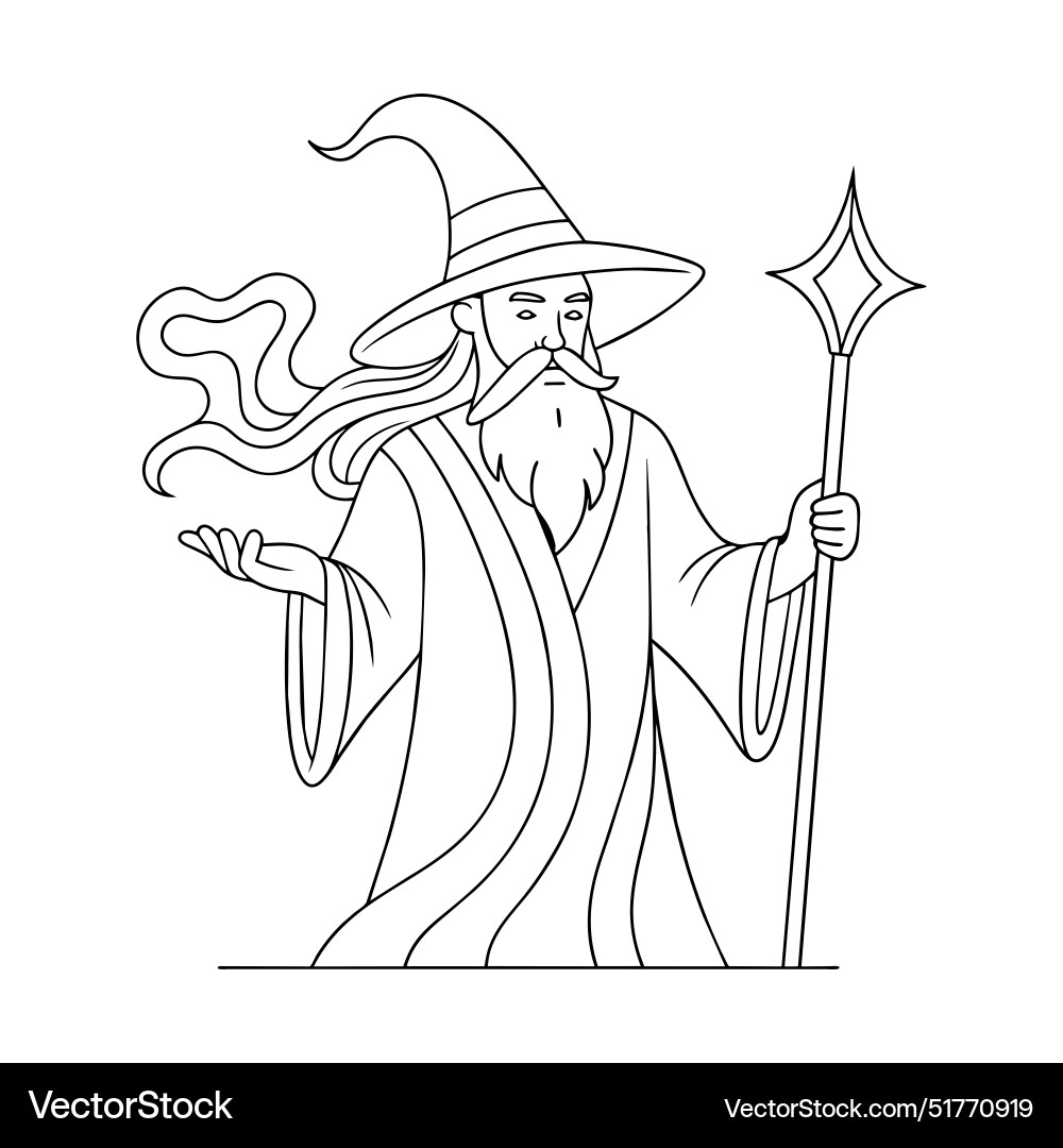 Wizard glass continuous line art drawing Vector Image